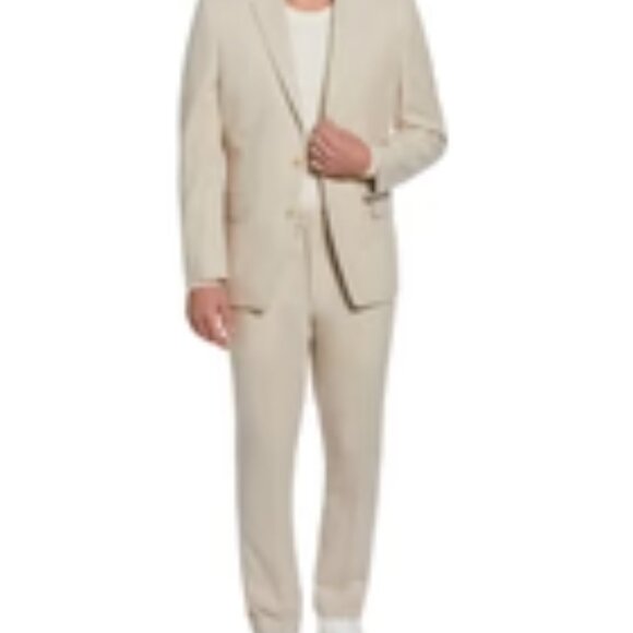 Perry Ellis | Suits & Blazers | Mens Perry Ellis Linen Blend Suit Stone ...